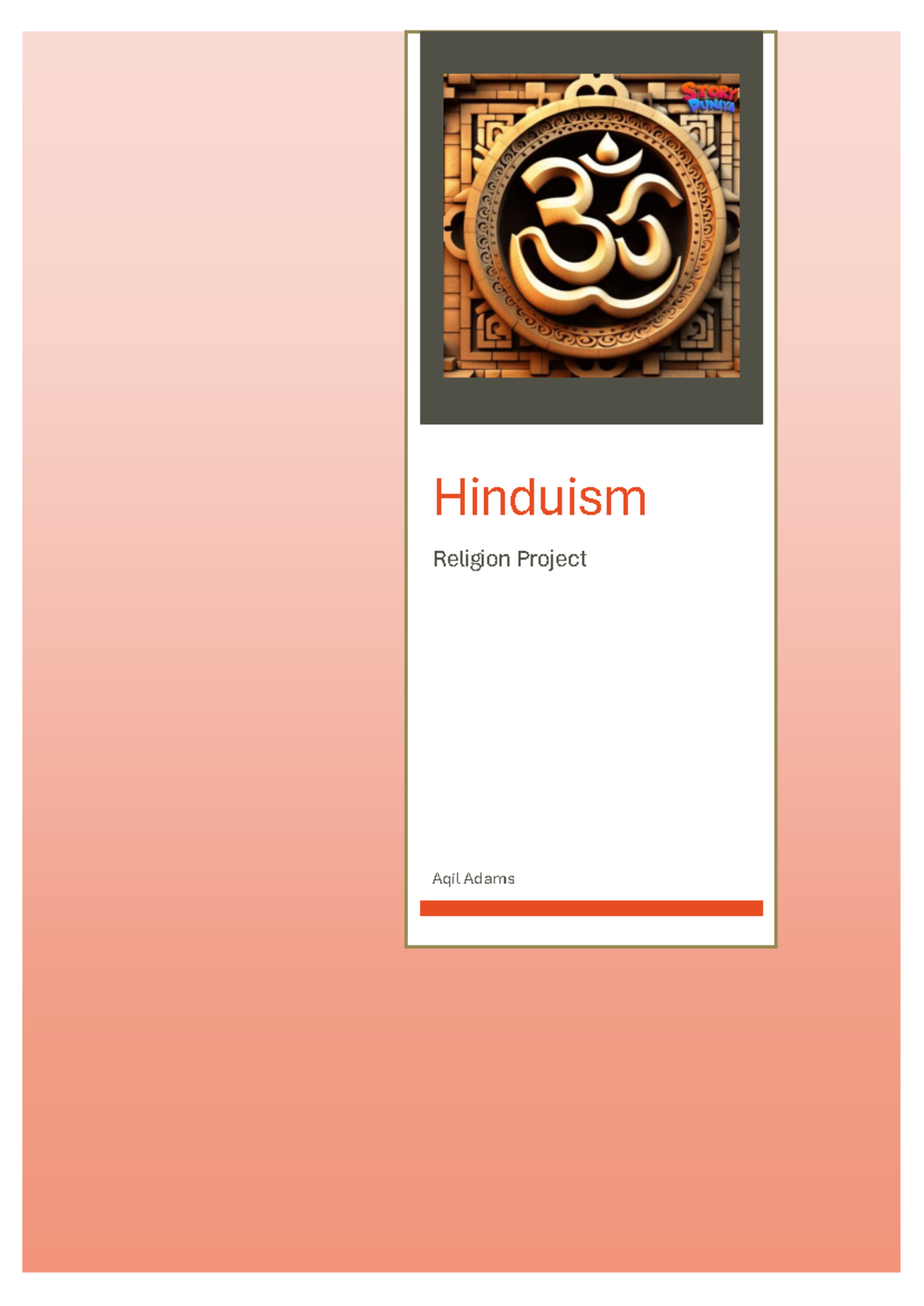 Hinduism Religion Project - Hinduism Religion Project Aqil Adams - Studocu