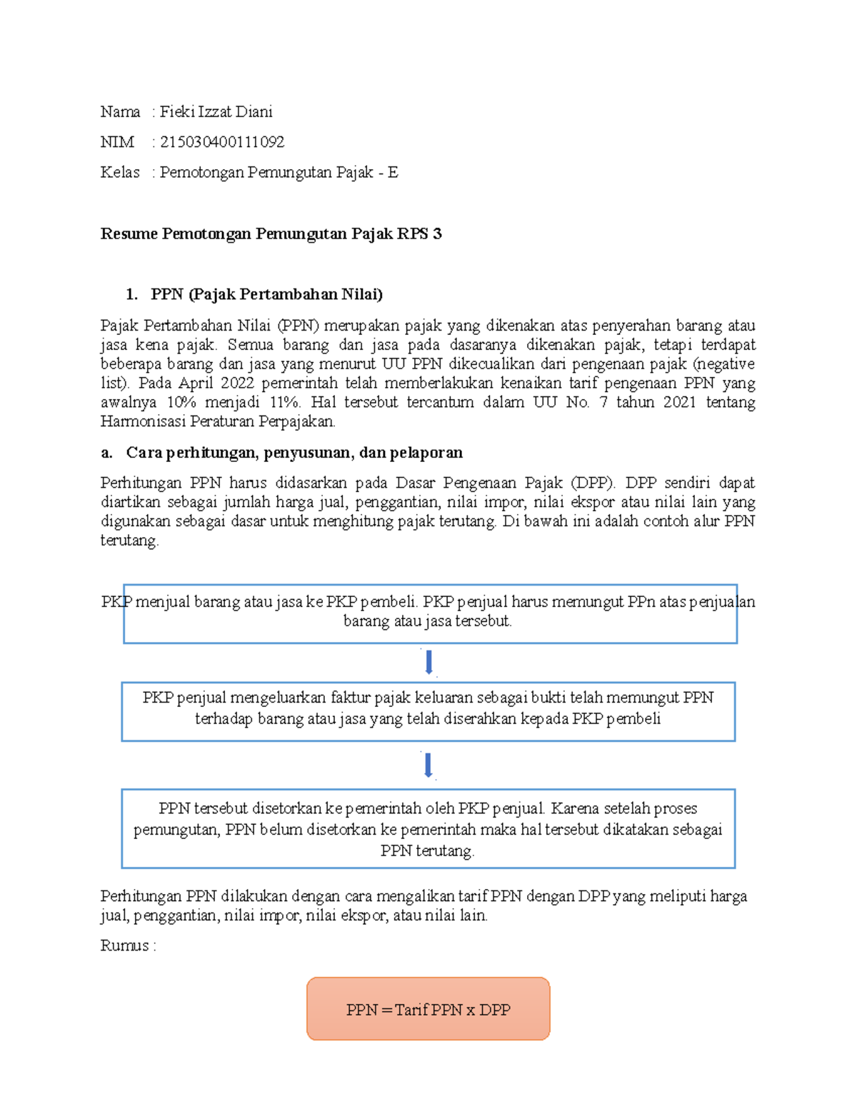 Fieki Izzat Diani - Resume RPS 3 Potput - Nama : Fieki Izzat Diani NIM ...