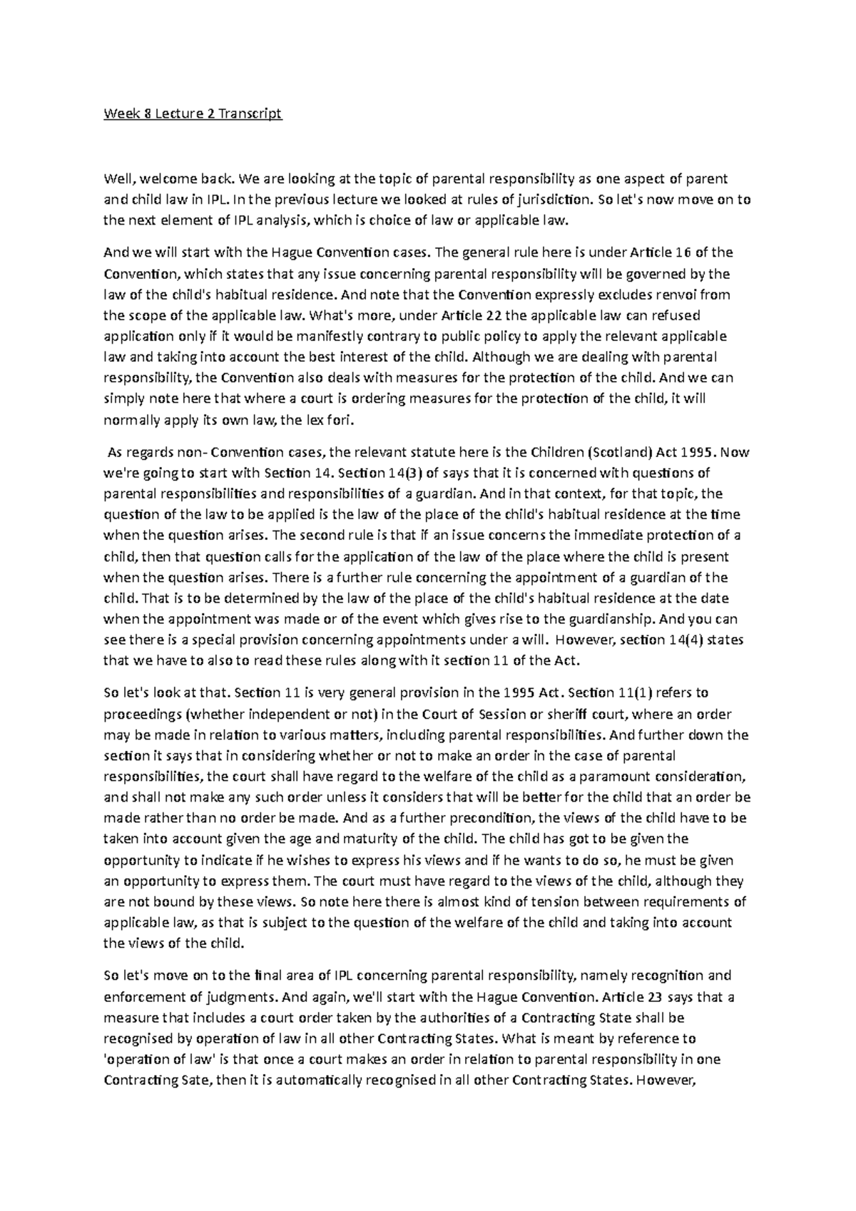 Week 8 Lecture 2 Transcript Week 8 Lecture 2 Transcript Well Welcome Back We Are Looking At