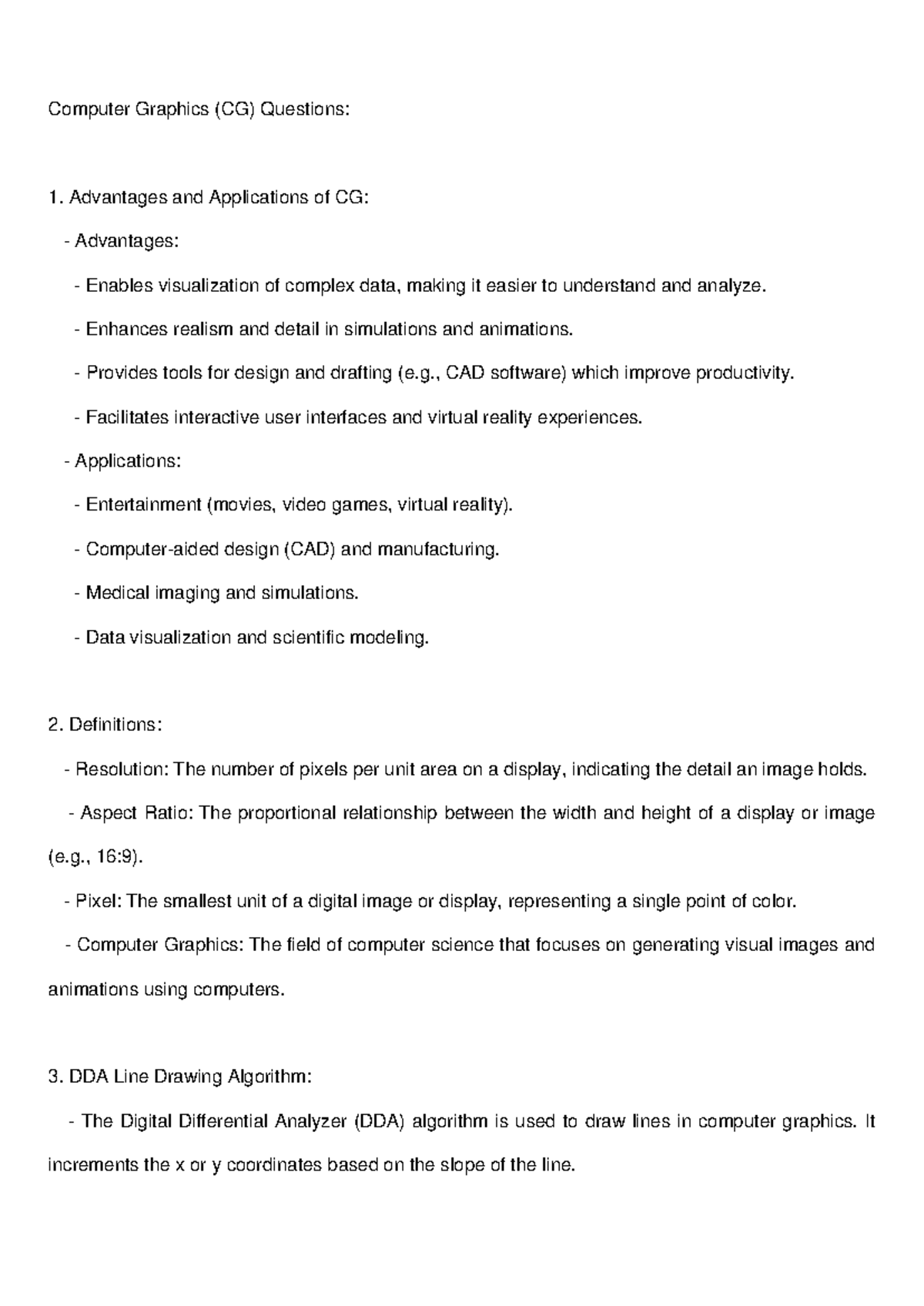 Conversation cleaned - Computer graphics question - Computer Graphics ...