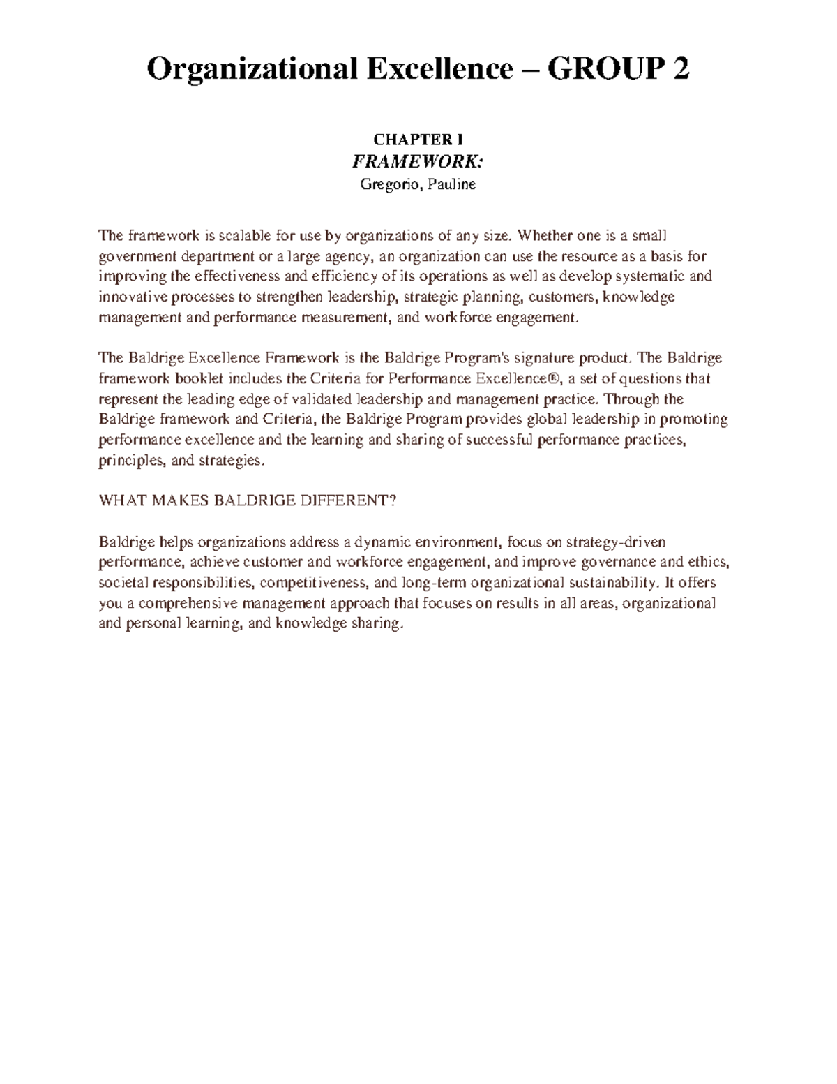 Group 2 Report PDF - n.a - CHAPTER I FRAMEWORK: Gregorio, Pauline The framework is scalable for ...