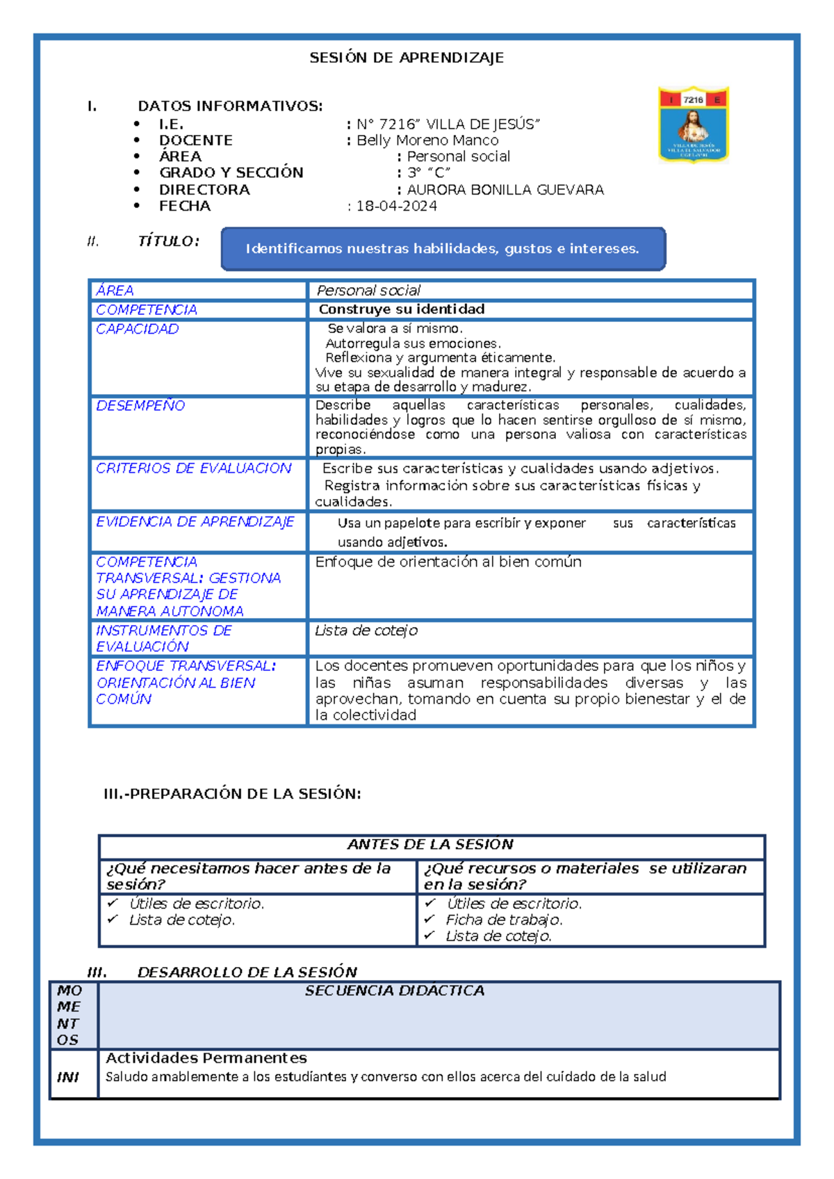 Identifican el bullyng escolar y el ciberbullyng - SESIÓN DE APRENDIZAJE I. DATOS INFORMATIVOS ...
