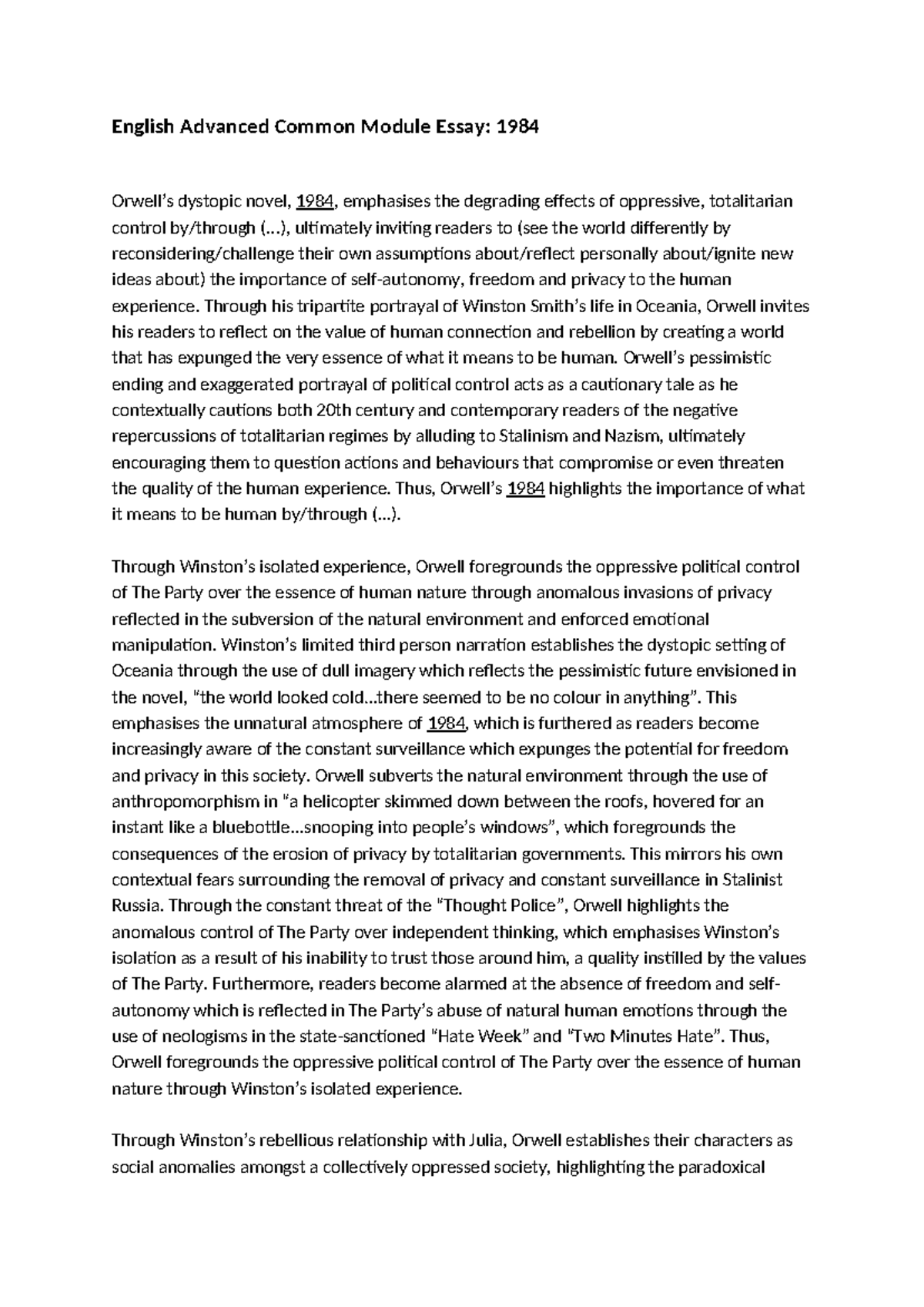 English Advanced Common Module Essay - ..), ultimately inviting readers ...