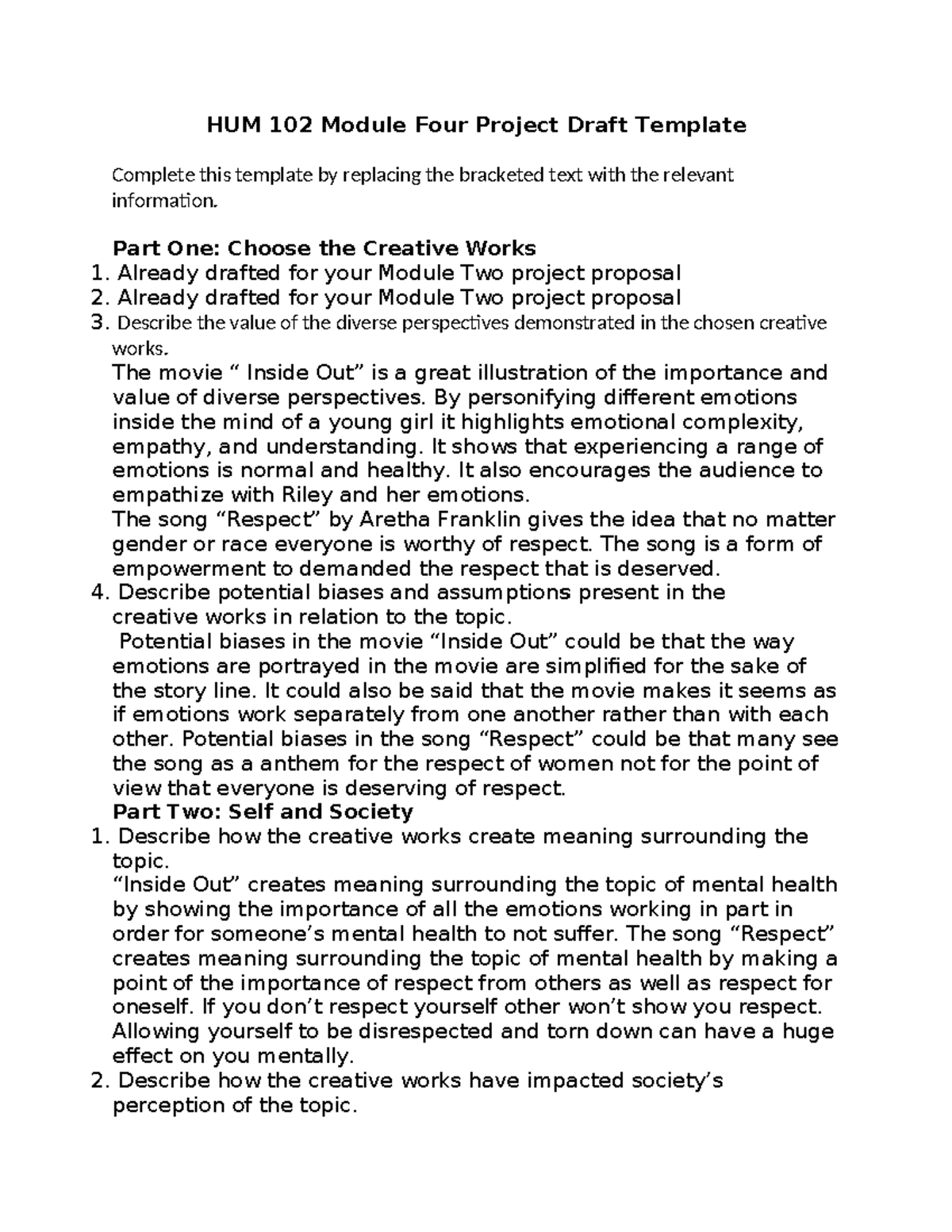 Document (11) - Self and societies of creative works - HUM 102 Module ...