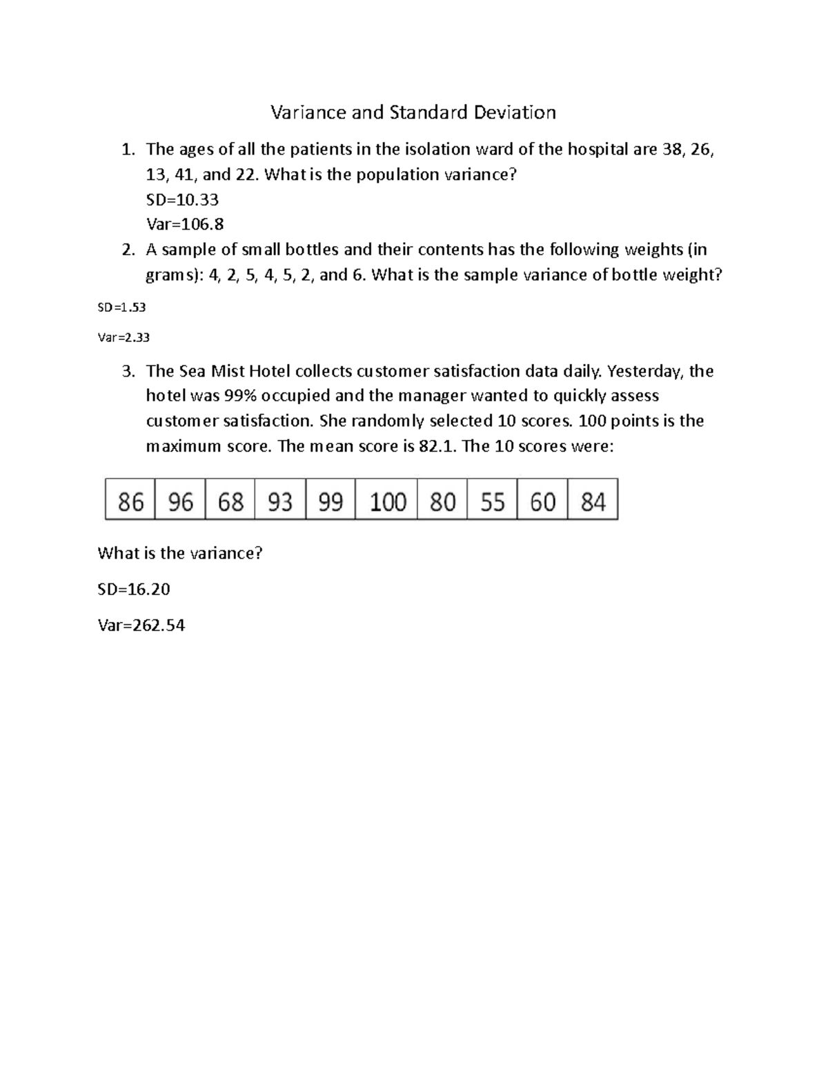 Chapter-3 - BUSMATH CHAPTER 3 - Variance and Standard Deviation 1. The ...