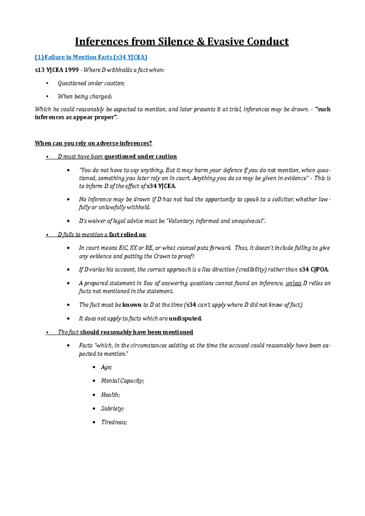 Inferences from silence - "such inferences as appear proper". When can ...