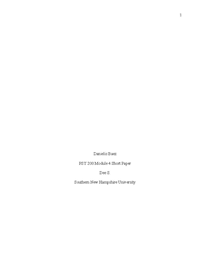 PSY 328 Module 7 Project - PSY 328 Project Two Danielis Baez ...