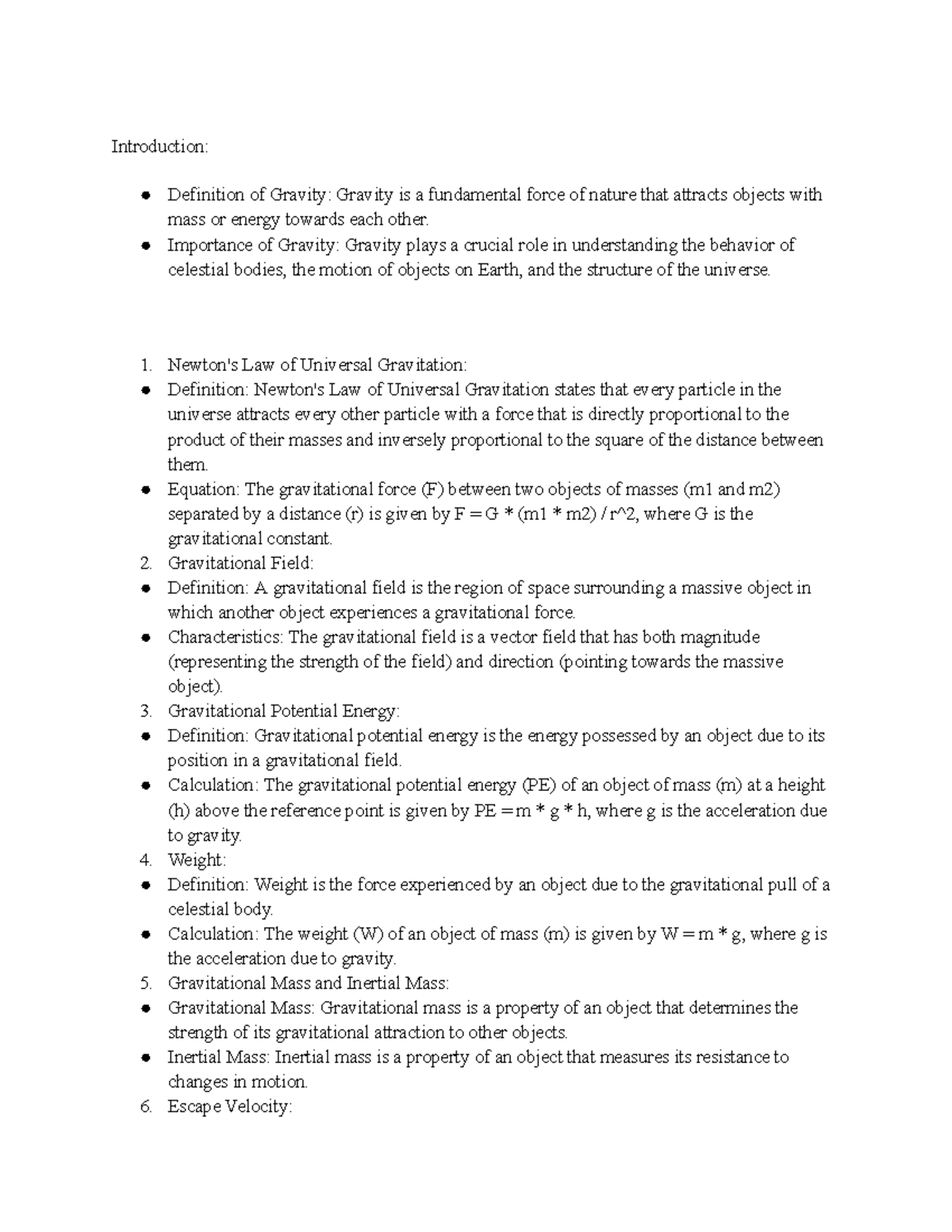 Gravity - Importance of Gravity: Gravity plays a crucial role in ...