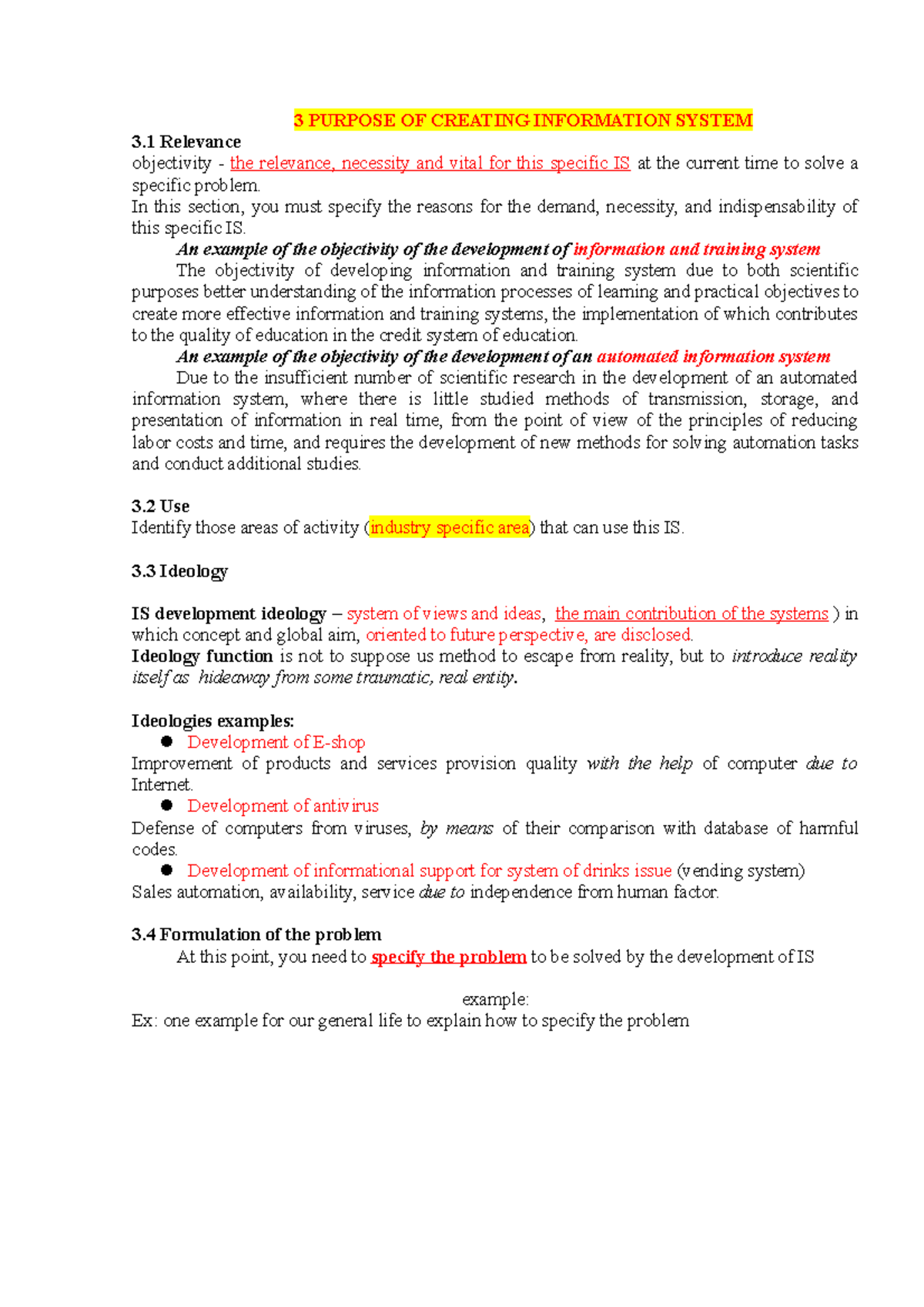 Lab1 Task2 (Teacher Tyan A - 3 PURPOSE OF CREATING INFORMATION SYSTEM 3 ...
