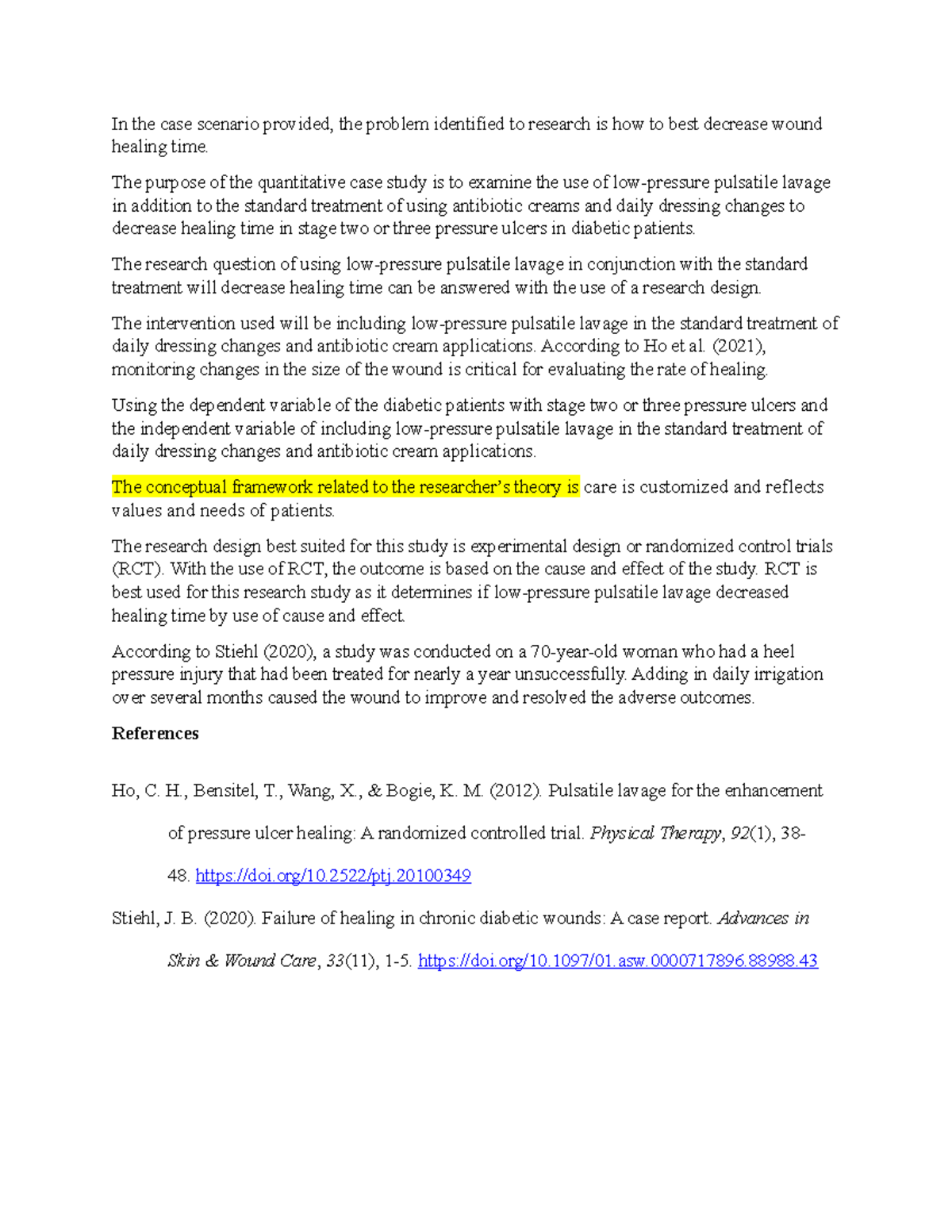 DF 1 Case study- Identify parts of the framework - In the case scenario ...