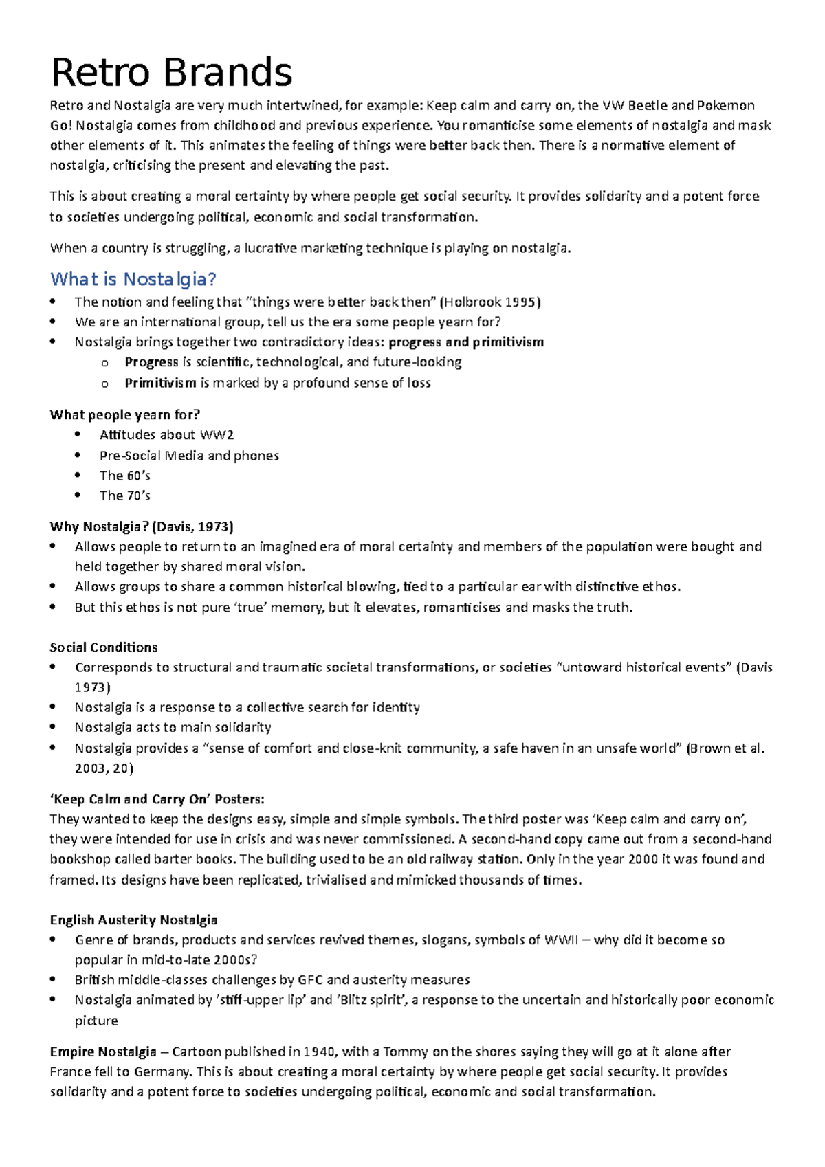 Lec 7 - Retro Brands - Retro Brands Retro and Nostalgia are very much ...