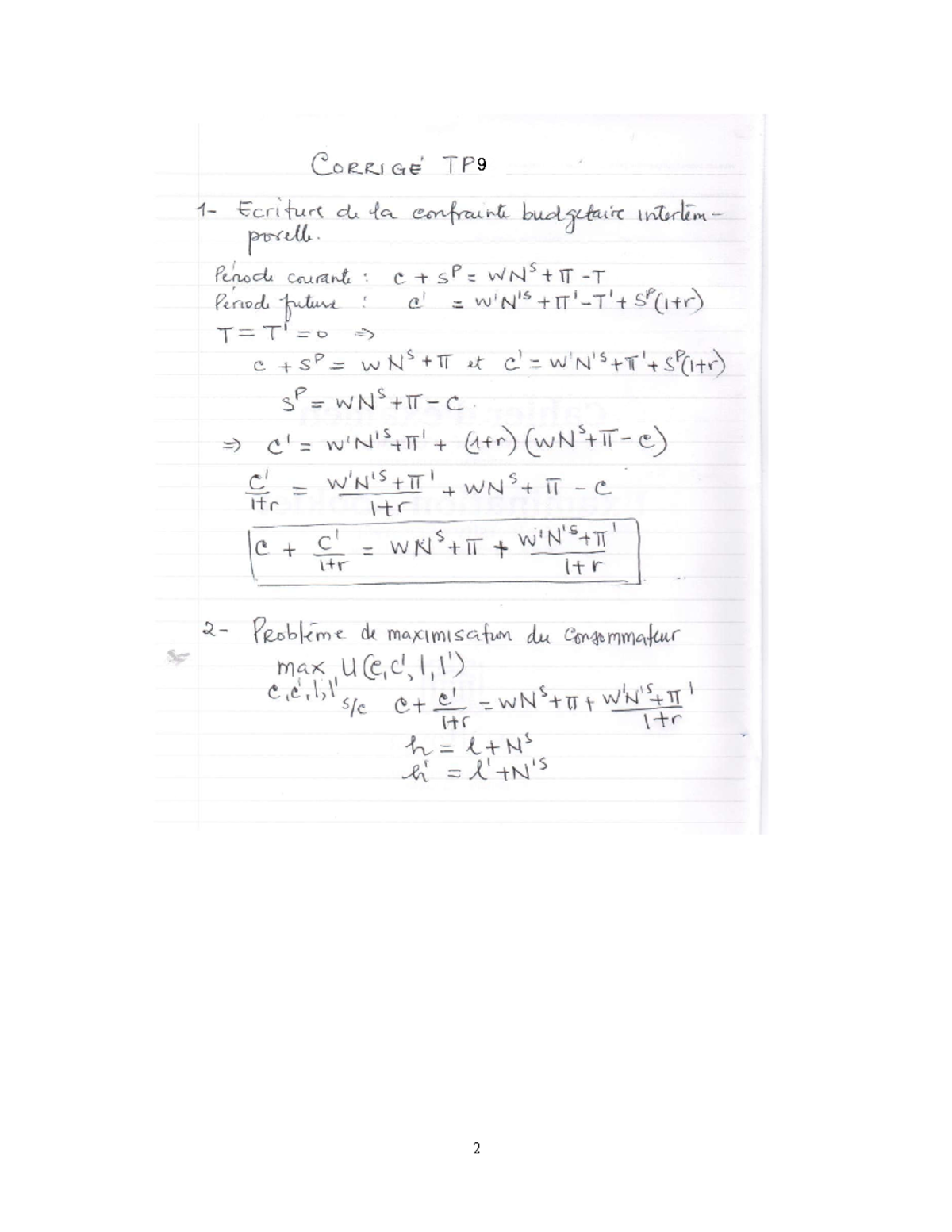 ECN2050-H22-TP9 Notes - ECN2050 - Studocu
