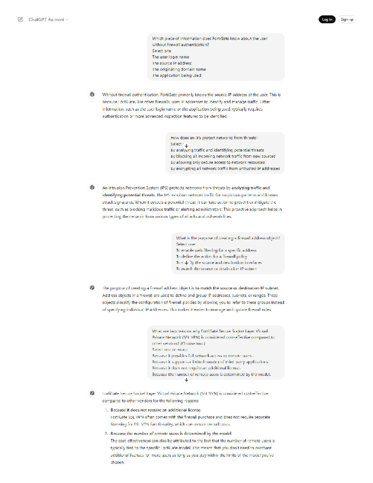 Chatgpt FCA - exam - ChatGPT 4o mini Log in Sign up Which piece of ...