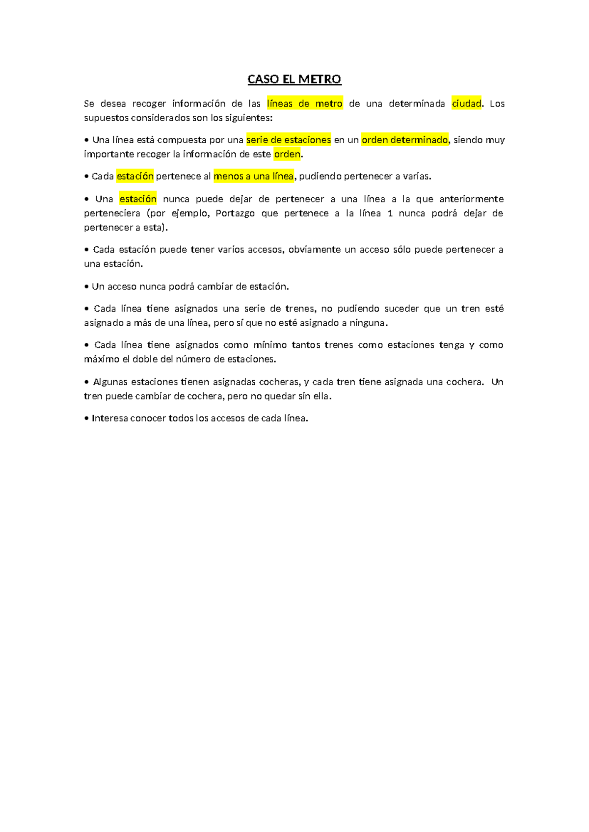 CASO EL Metro - asdad ada sda dadasd asd - CASO EL METRO Se desea ...