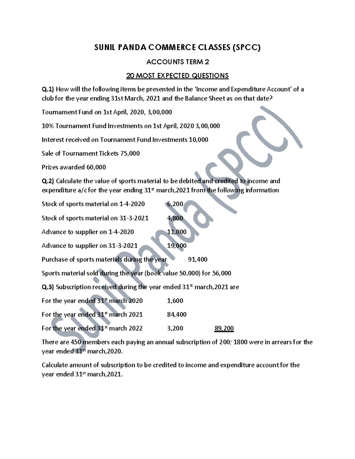 20 MOST Expected QUE. Sunil Panda SIR eee01b4b-131e-4490-ab6a ...