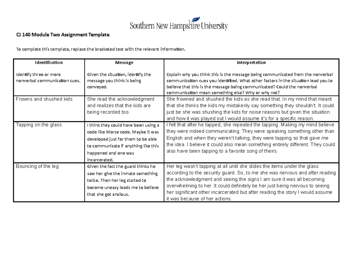 CJ 140 Module Two Assignment - Identification Identify three or more ...