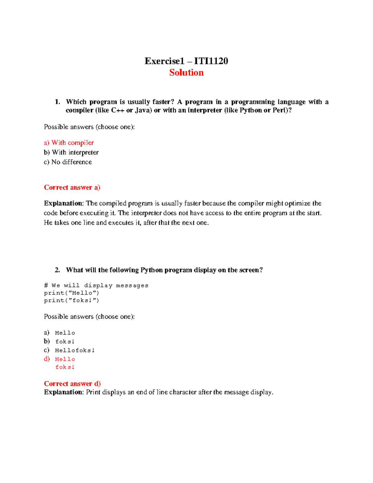 Exercise 1 solution - ex 1 sol - Exercise1 – ITI Solution 1. Which ...