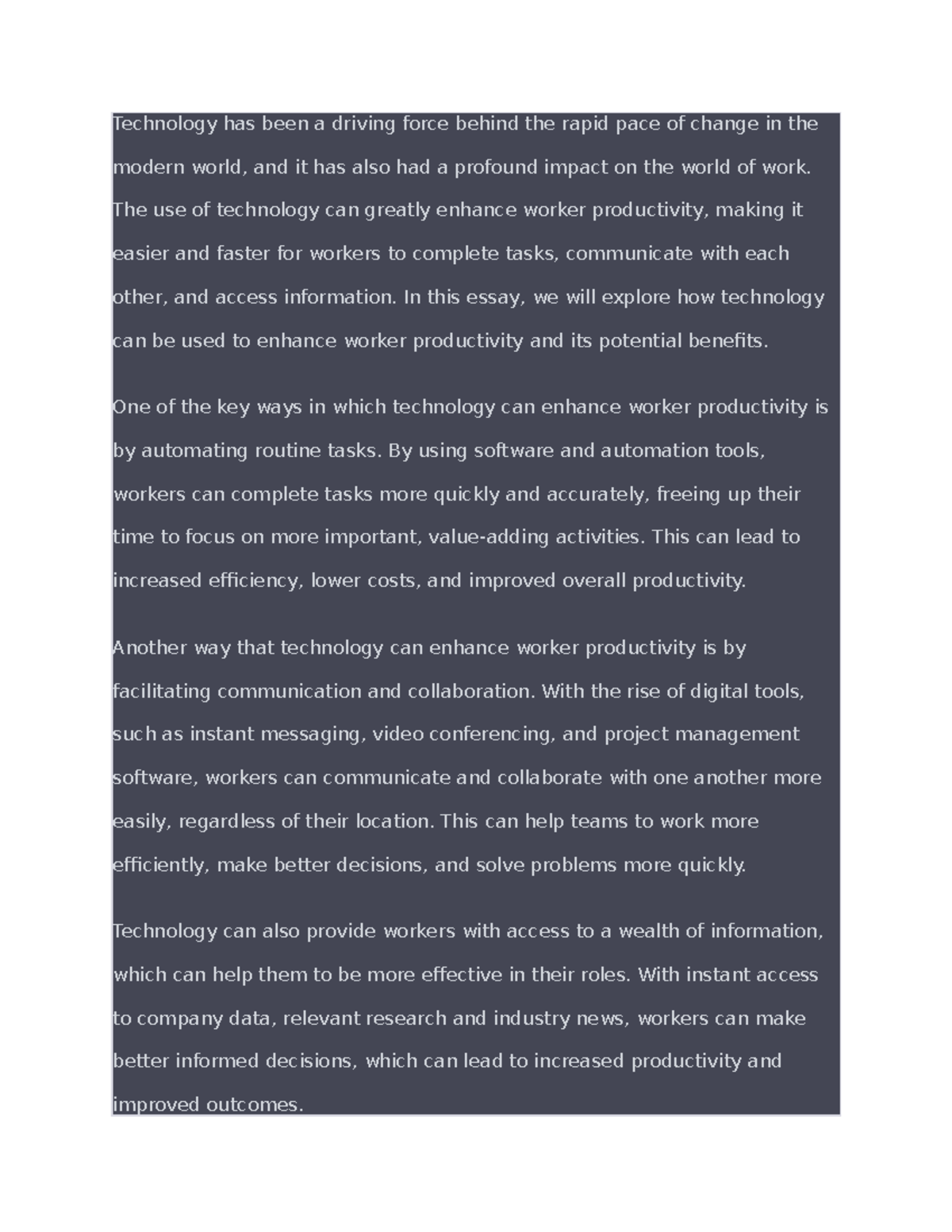 Technology has been a driving force behind the rapid pace of change in ...