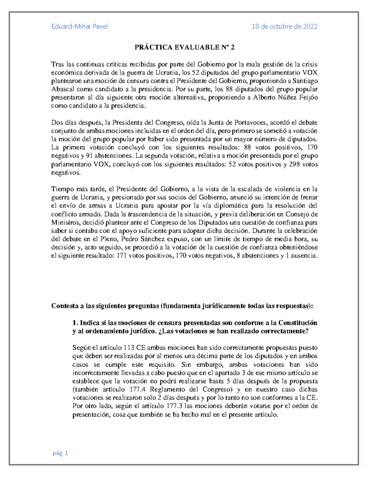 Práctica Evaluable Nº 2 - Eduard-Mihai Pavel 18 de octubre de 2022 p·g. 1 PRÁCTICA EVALUABLE Nº ...