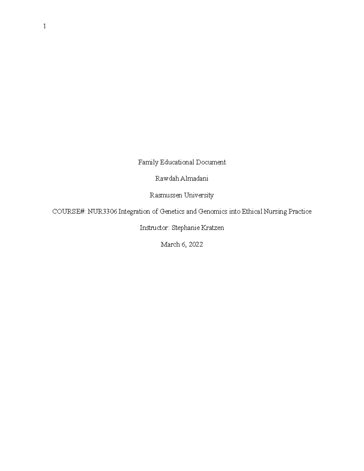 Family Educational Document - Family Educational Document Rawdah ...