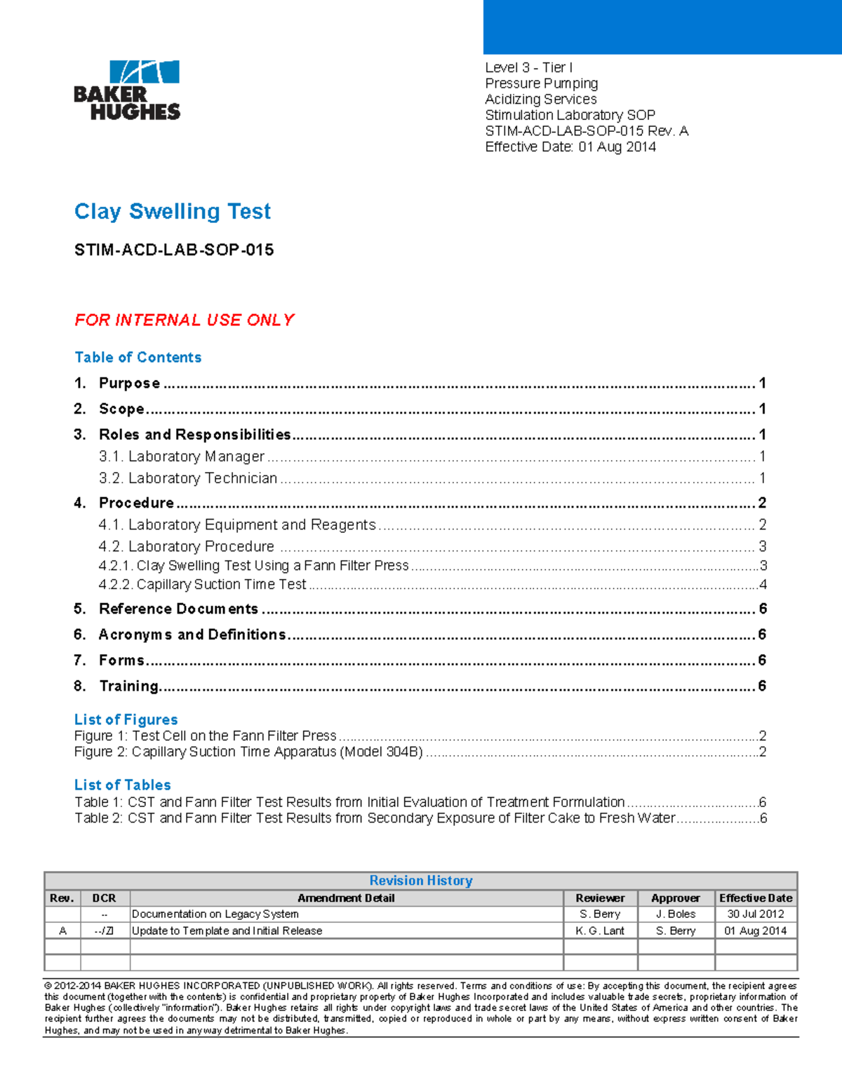 STIM-ACD-LAB-SOP-015 Clay Swelling Test - Level 3 - Tier I Pressure ...