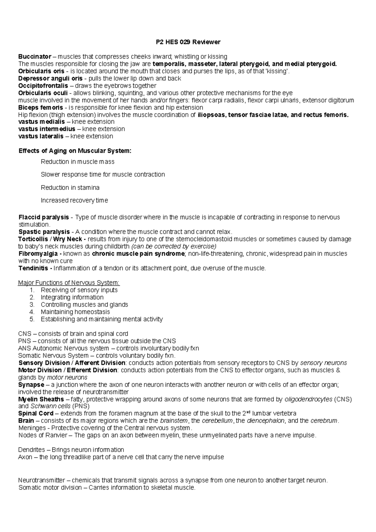 P2 HES 029 Reviewer - P2 HES 029 Reviewer Buccinator – muscles that ...