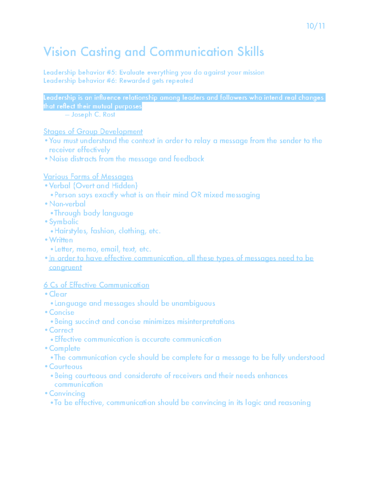 Vision Casting and Communication Skills - 10/ Vision Casting and ...