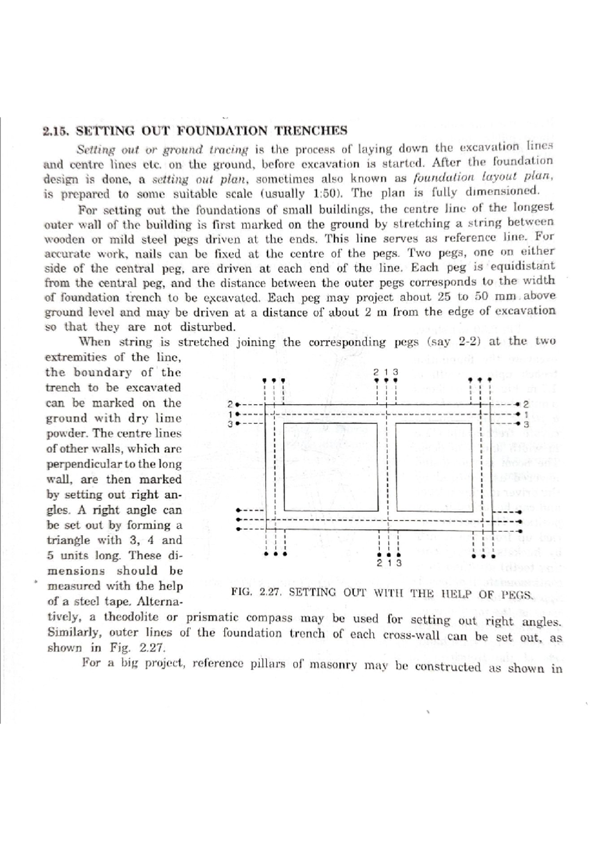 Setting out foundation Trenches - Basics of Civil engineering - AKTU - Studocu