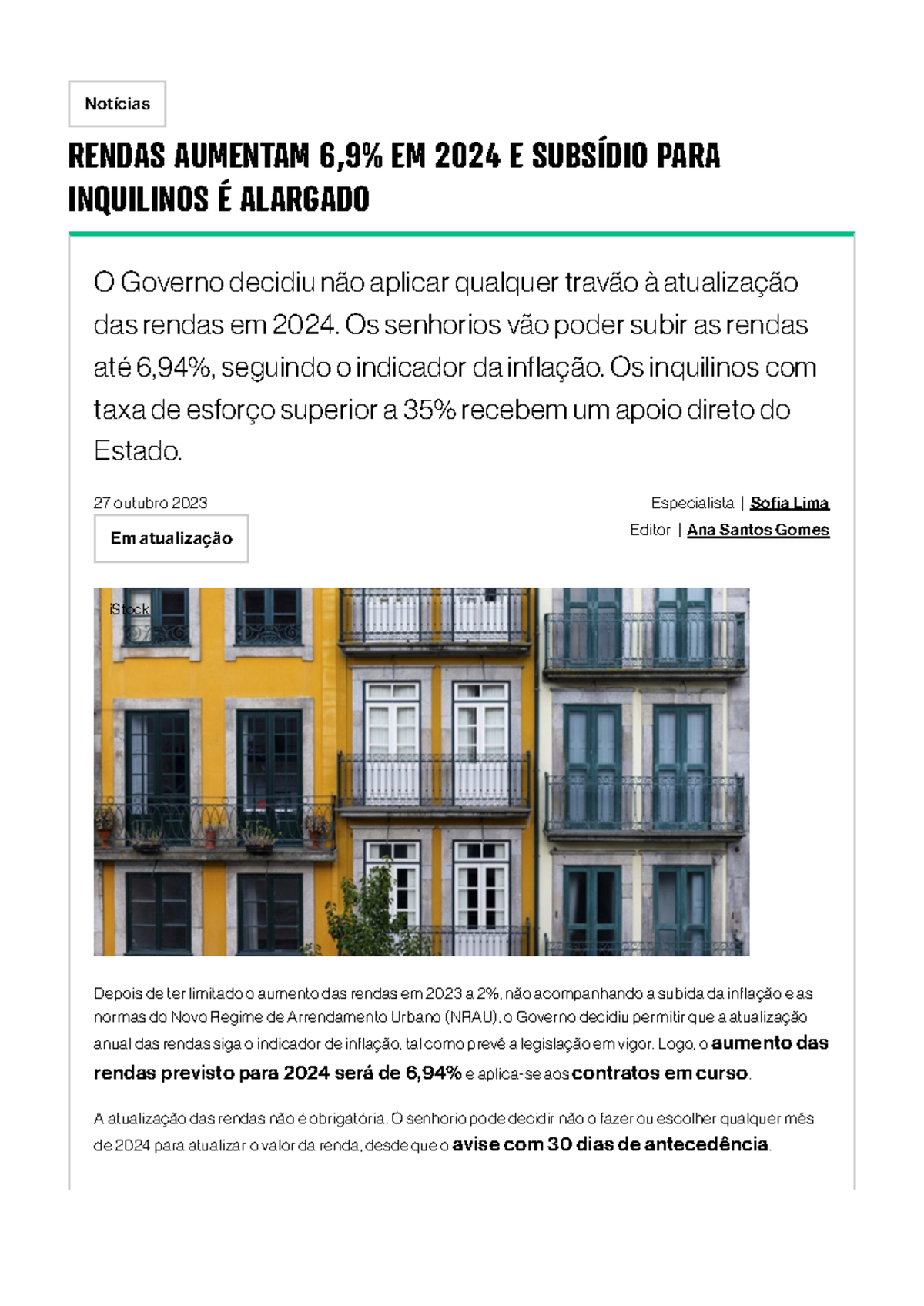 Rendas sobem 6,9% em 2024 e subsídio aumenta DECO PRO - RENDAS AUMENTAM ...