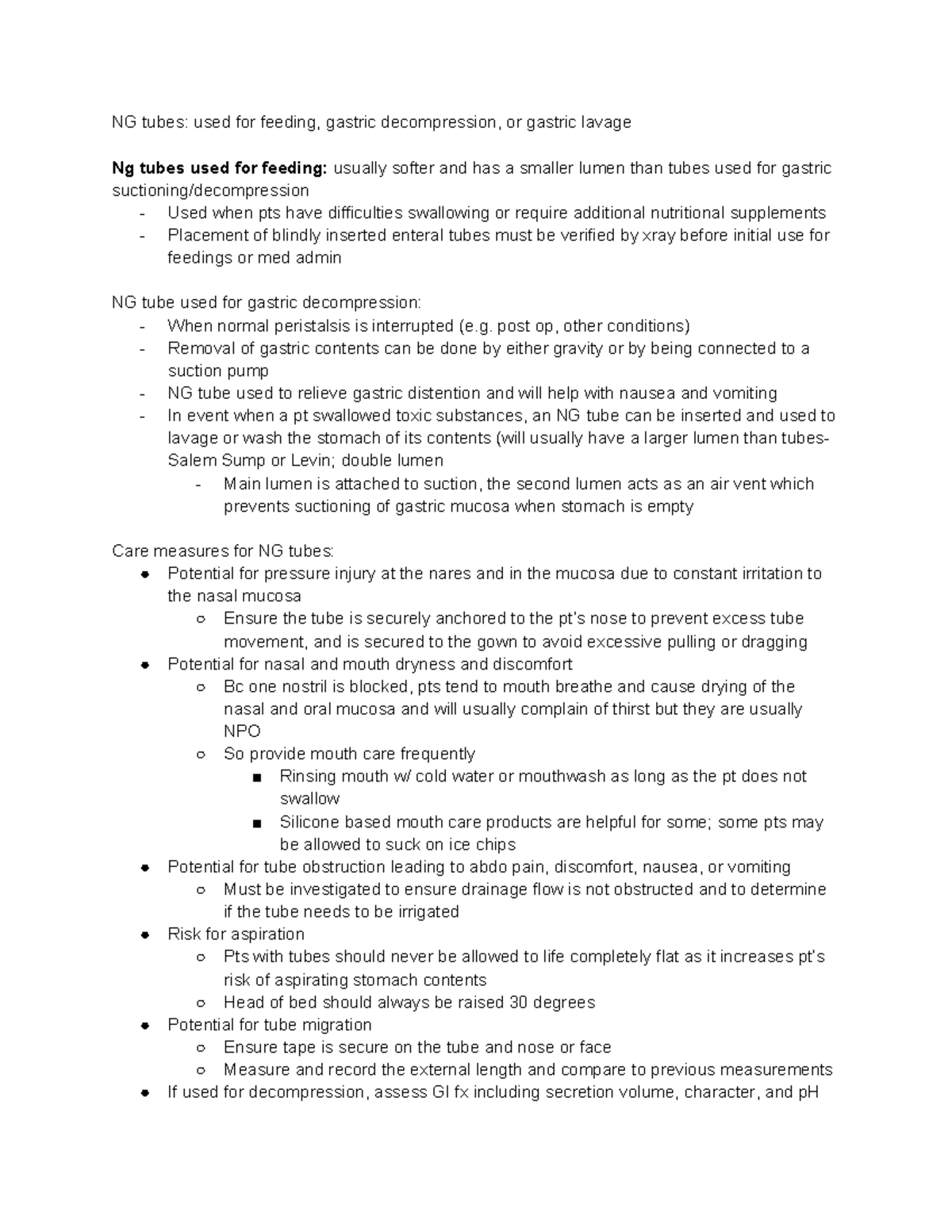 BSNC 6030 NG Tube insertion - NG tubes: used for feeding, gastric ...
