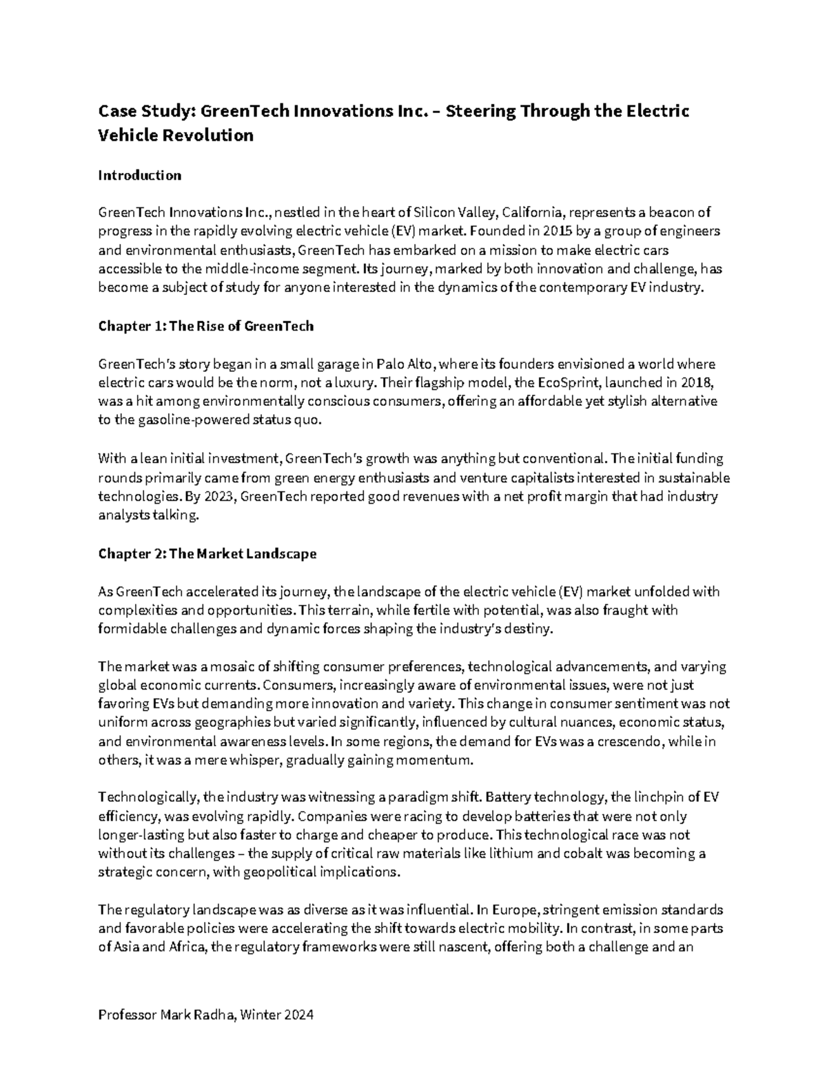 Green Tech EV - Please help me create a diamond E-framework along with ...