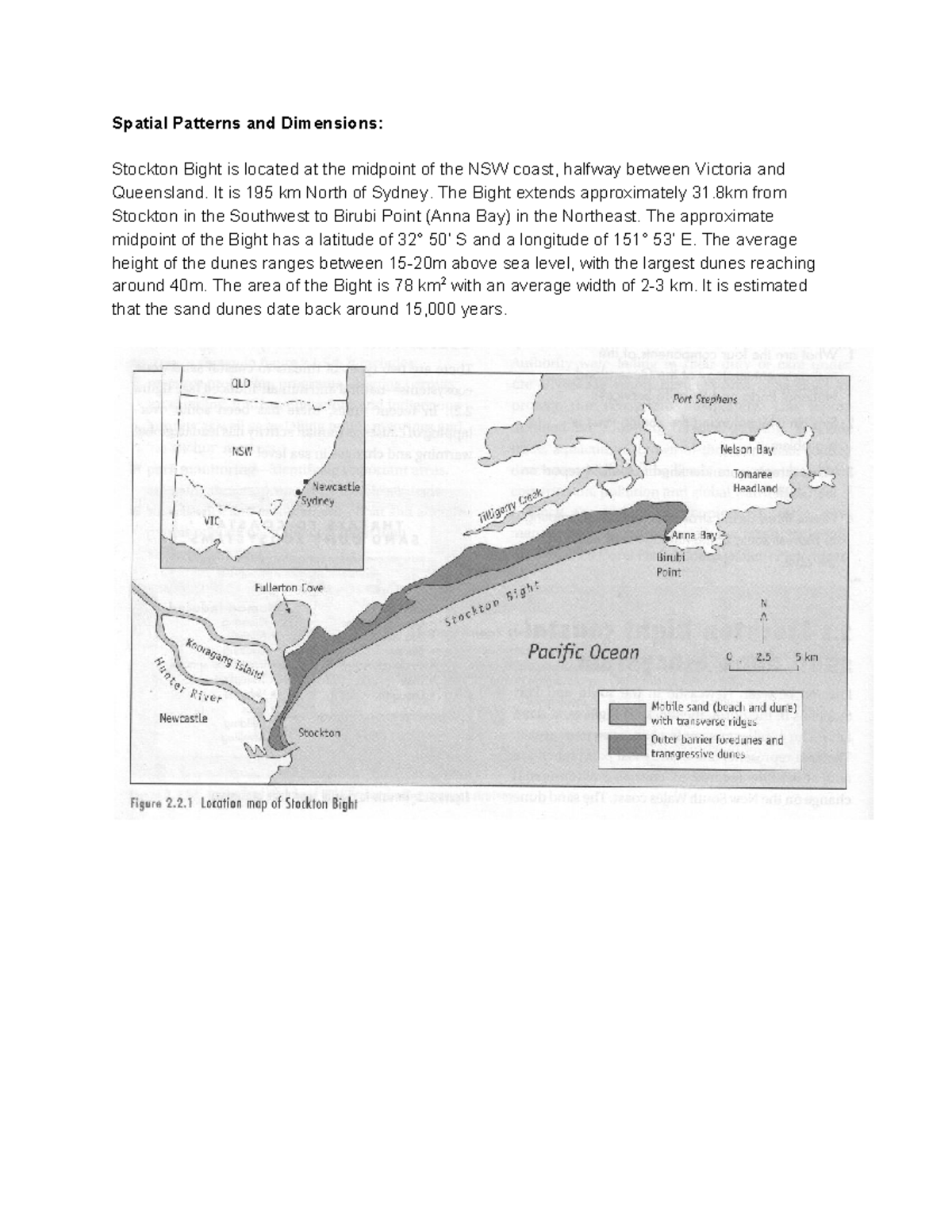 Stockton Bight Coastal Dunes HSC - Spatial Patterns and Dimensions ...