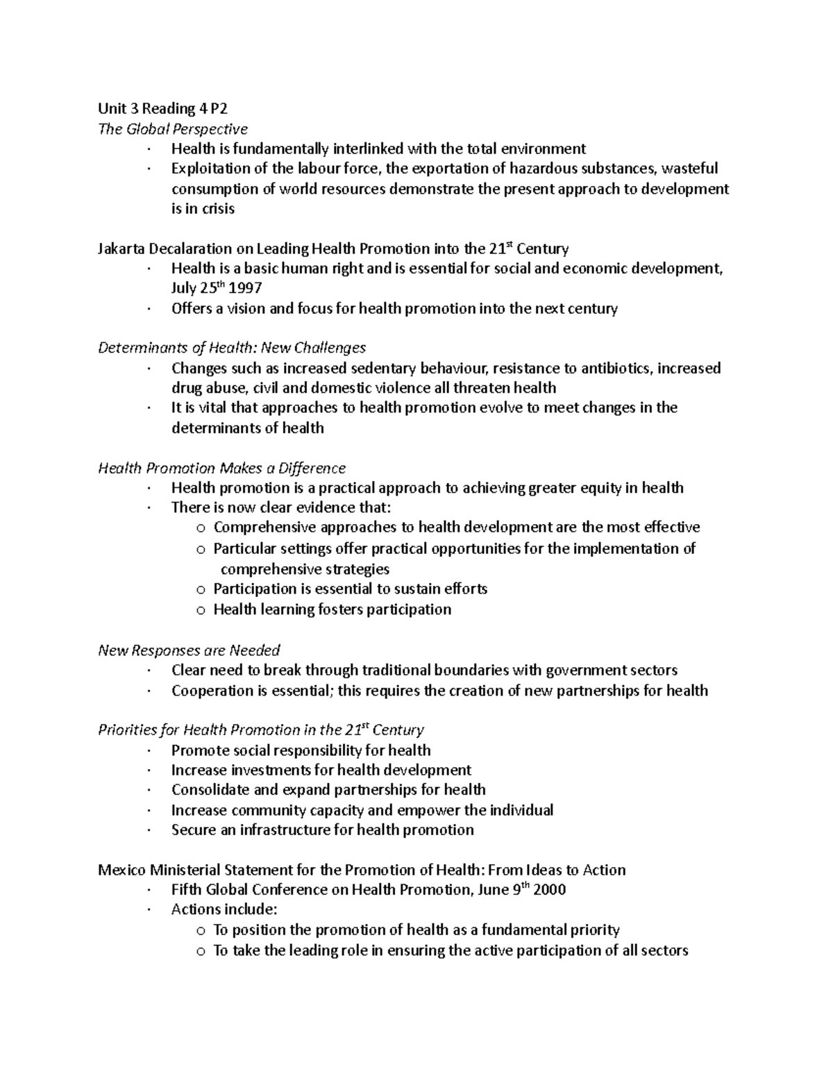 Unit 3 Reading 4 P2 - Unit 3 Reading 4 P The Global Perspective ...