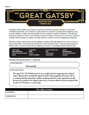 Color wheel - The Great Gatsby Character Color Wheel Directions: For ...