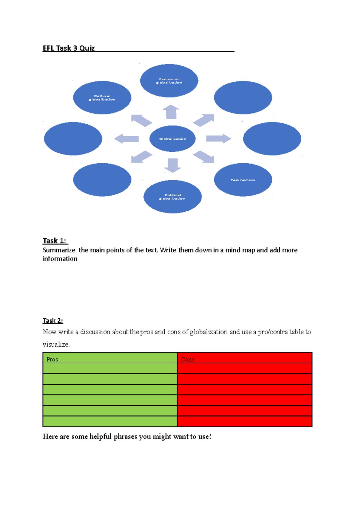 EFL Quiz Task 3 - EFL Task 3 - EFL Task 3 Quiz Task 1: Summarize the ...