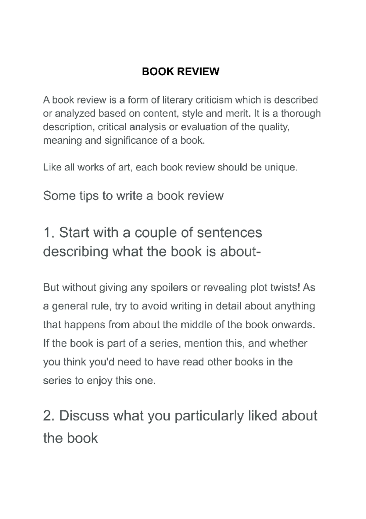 BOOK Review - Practice materials - English - Studocu