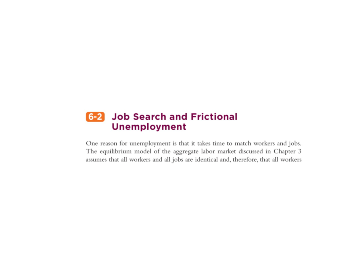 Job Search and Frictional Unemployment - MACRO ECONOMICS - Studocu
