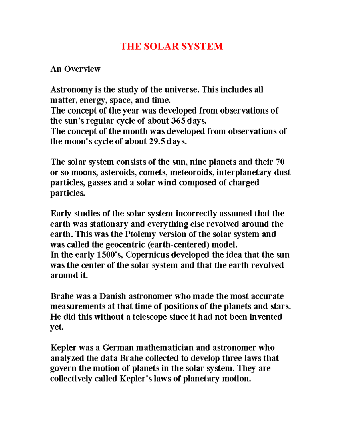 Ch16 The solar system - /math-physique/Physics - THE SOLAR SYSTEM An ...