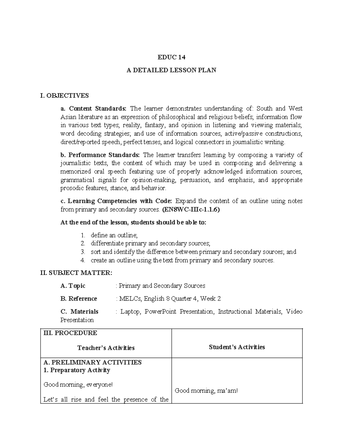 DPL NI CHAN - You can use it free - EDUC 14 A DETAILED LESSON PLAN I ...