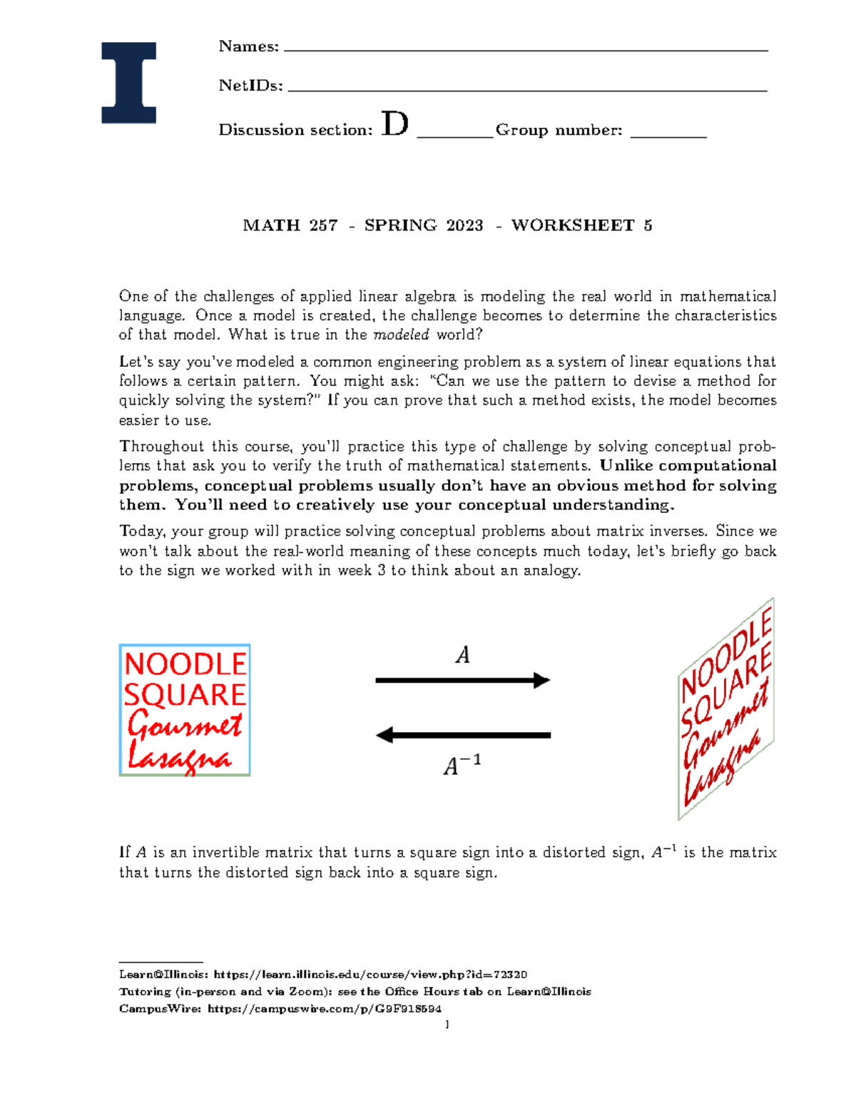 Math257-disc worksheet week5 - Names: NetIDs: Discussion section: D ...
