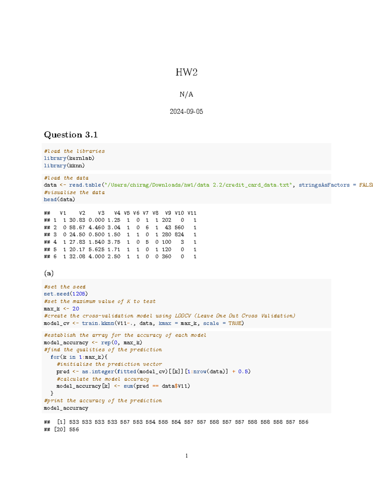 HW2 - Homework assignment - HW N/A 2024-09- Question 3. #load the libraries library(kernlab ...