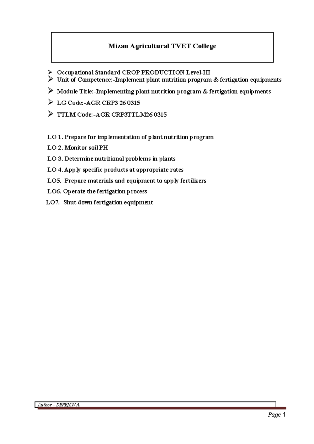LIII LG 4 Implement plant nutrition program and fertigation equipment ...