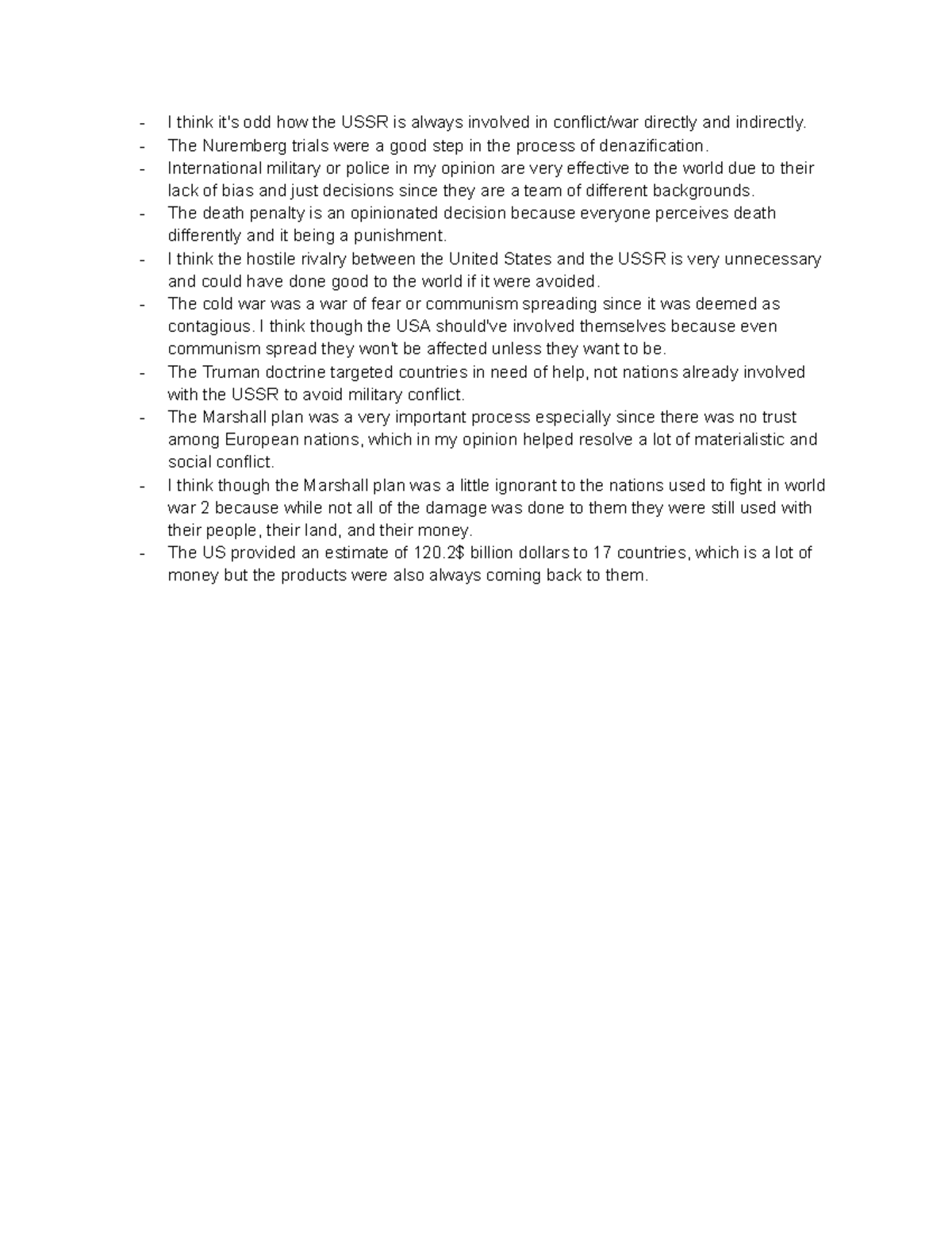 Cold War 2 notes - I think it's odd how the USSR is always involved in ...