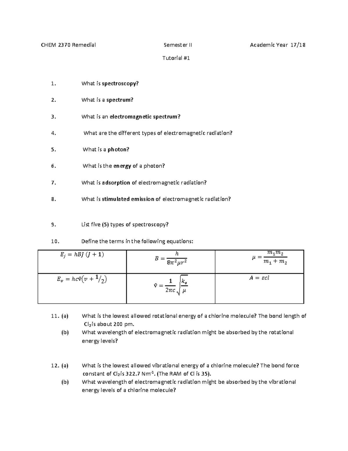 Chem 2370 Tutorial 1 Warning Tt Undefined Function 22 Warning Tt Undefined Function 22