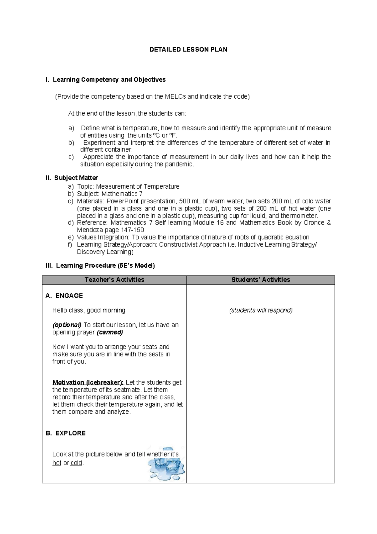 Detailed-Lesson-Plan Calam - DETAILED LESSON PLAN I. Learning ...