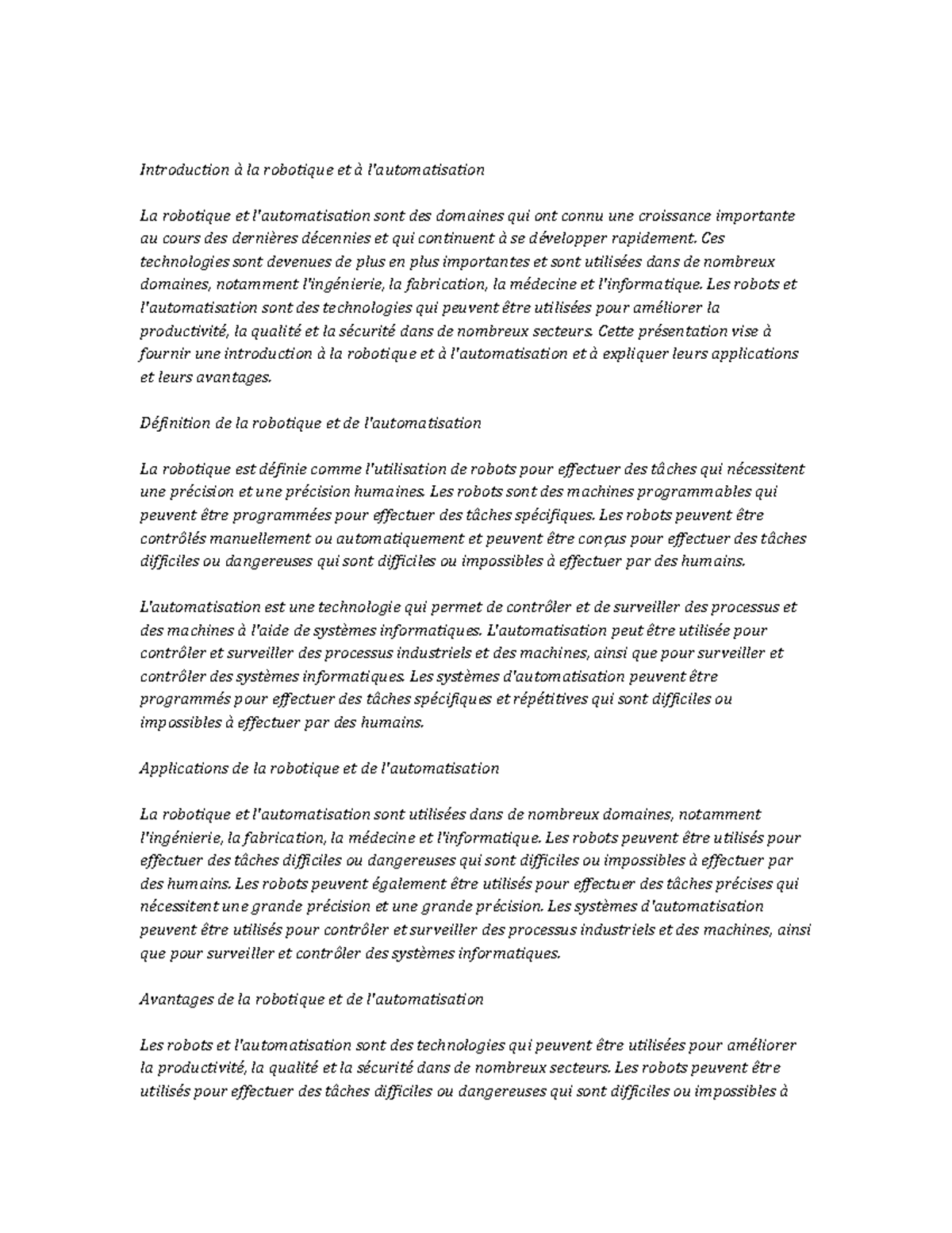 Robotics and Automation Study Notes - Introduction à la robotique et à ...