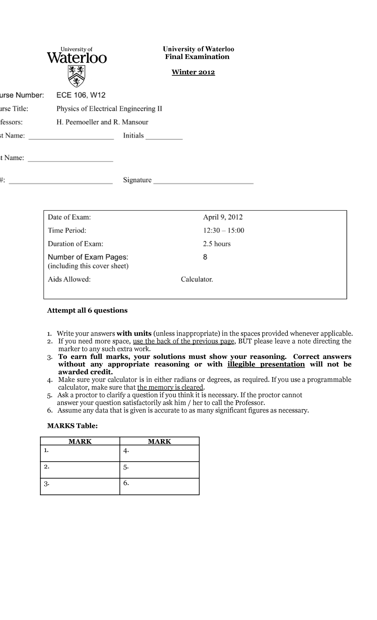 ECE106 - Winter 2012 final exam - University of Waterloo Final ...