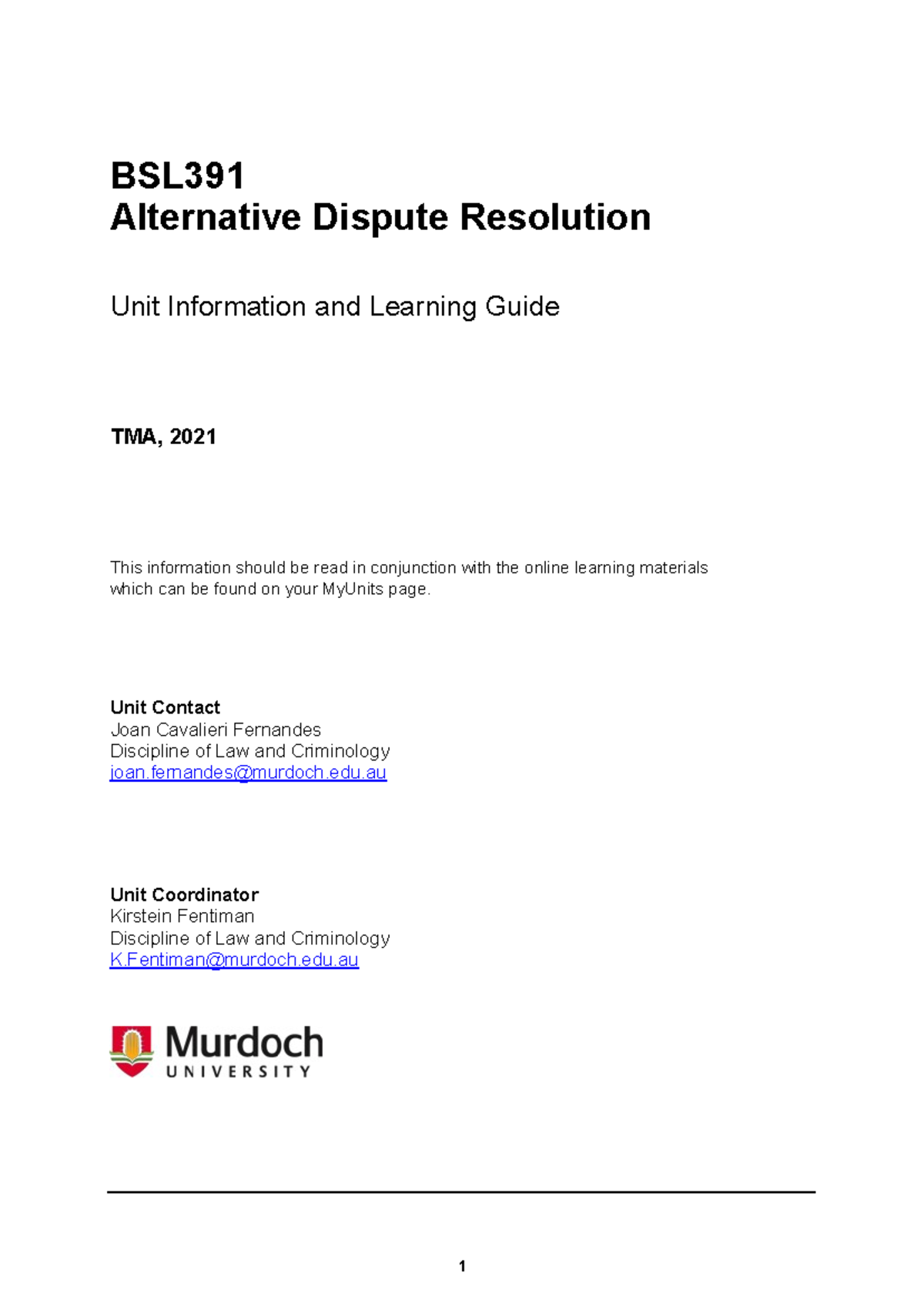 BSL391 - ADR Unit guide TMA 2021 - BSL Alternative Dispute Resolution ...
