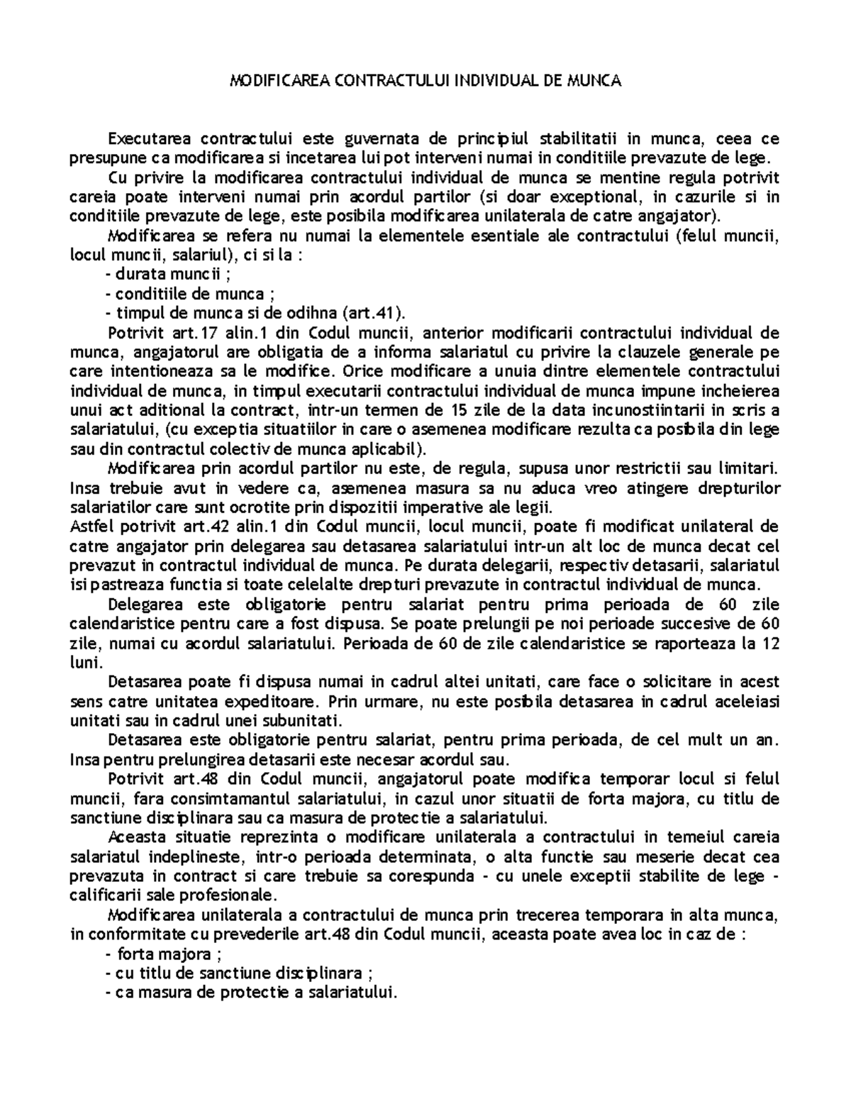 Chivu LM ISSM curs 3 - curs - MODIFICAREA CONTRACTULUI INDIVIDUAL DE ...