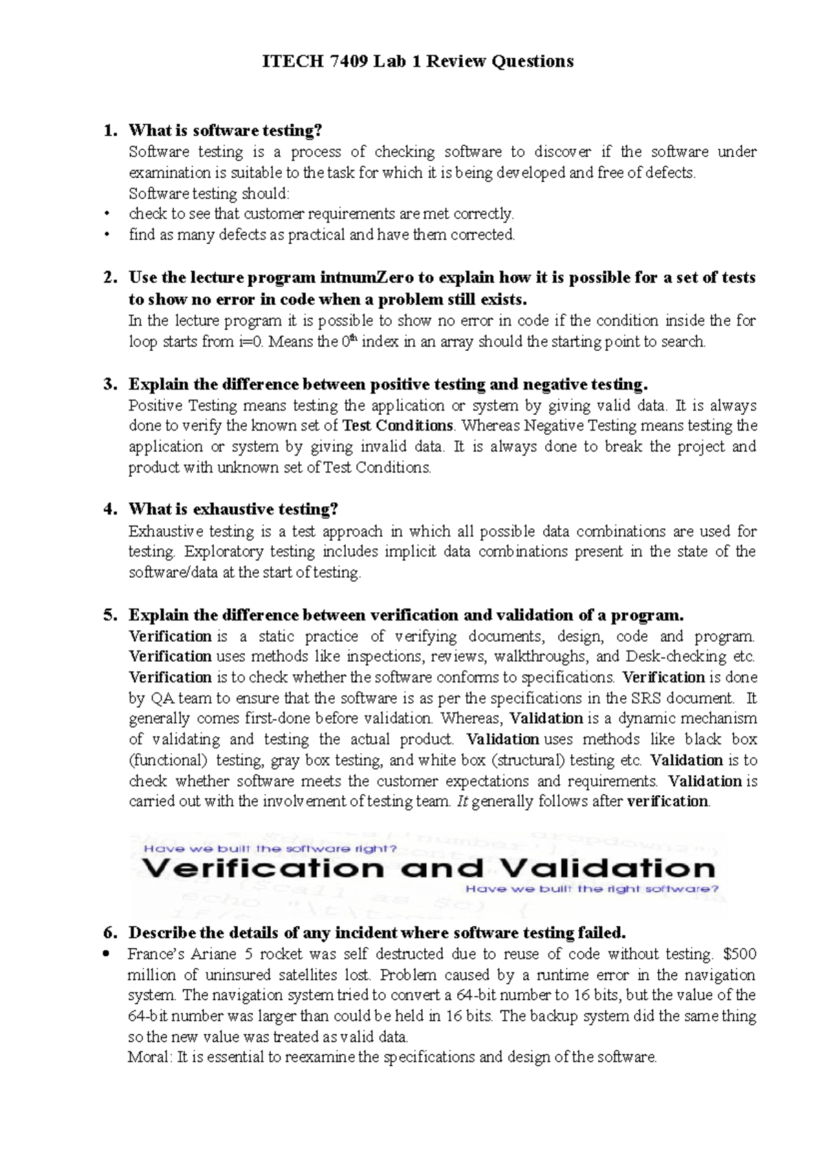 Itech 7409 Tutorial 1 - week 1 work - ITECH 7409 Lab 1 Review Questions ...